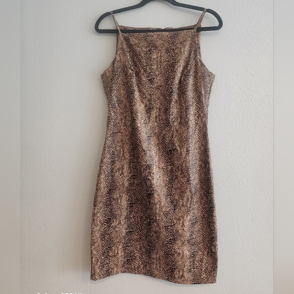 CDC | Dresses | Cdc Leporad Print Dress With Gold Flakes | Poshmark